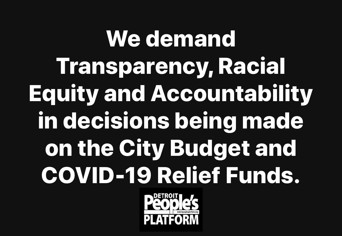 We demand Transparency, Racial Equity and Accountability - Detroit ...