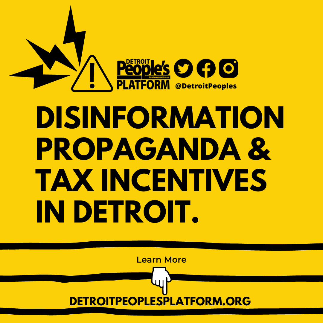 DisInformation Propaganda and Tax Incentives - Detroit People's ...
